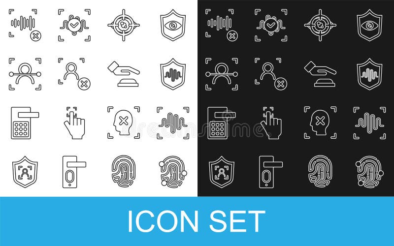 Set Line Fingerprint, Voice Recognition, Shield Voice, Eye Scan ... Set Line Fingerprint, Voice Recognition, Shield Voice, Eye Scan ...