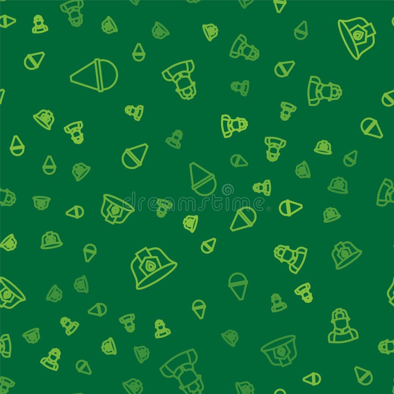 Set Line Fire Cone Bucket, Firefighter Helmet and on Seamless Pattern ...