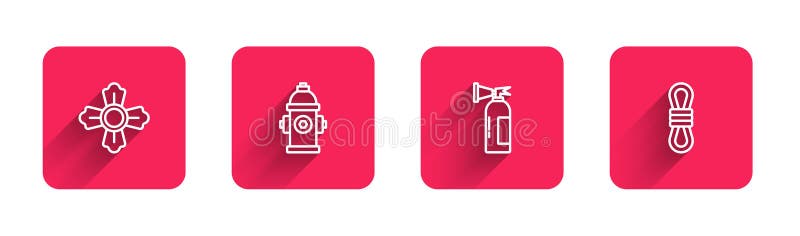 Set Line Firefighter, Hydrant, Extinguisher and Climber Rope with Long ...