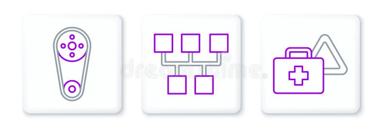 Set Line First Aid Kit and Warning Triangle, Timing Belt and Gear ...
