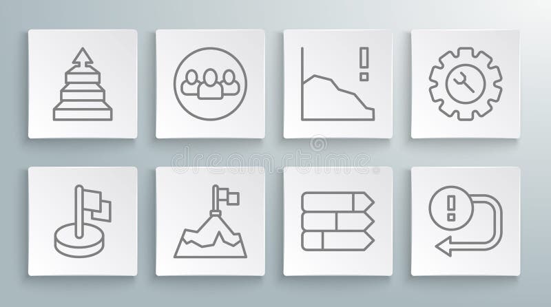 Set Line Flag, Project Team Base, Mountains with Flag, Pie Chart Infographic, Arrow, Financial ...