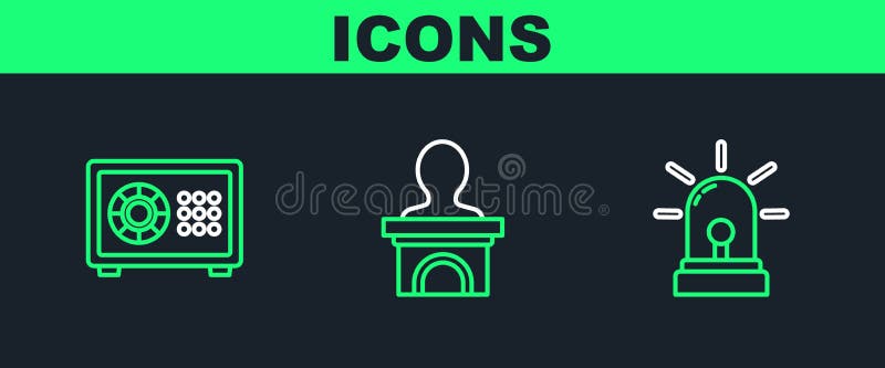 Set Line Flasher Siren, Safe and Stage Stand or Debate Podium Rostrum ... Set Line Flasher Siren, Safe and Stage Stand or Debate Podium Rostrum ...