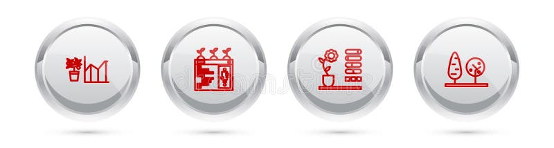 Set Line Flower Statistics, Smart Farming Technology, Status and Trees ...