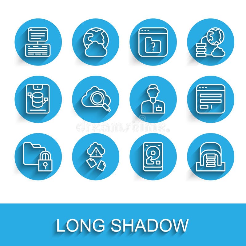 Set Line Folder And Lock Cloud Hacking Server Data Web Hosting Hard Disk Drive Hdd Hangar