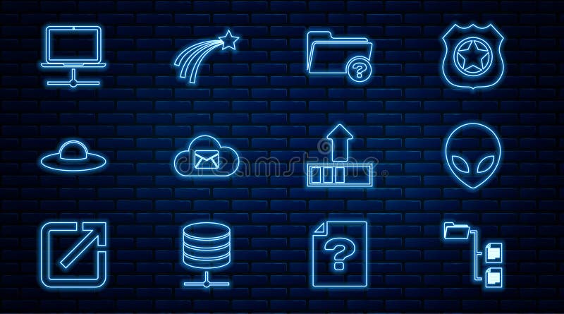 Set Line Folder Tree, Alien, Unknown Directory, Cloud Mail Server, UFO ... Set Line Folder Tree, Alien, Unknown Directory, Cloud Mail Server, UFO ...