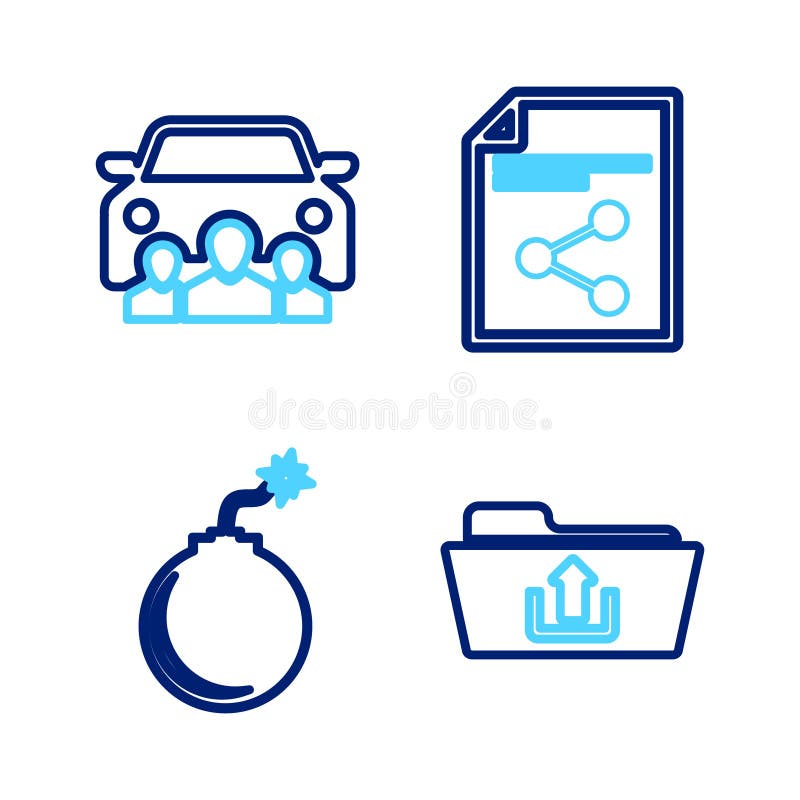 Set Line Folder Upload, Bomb Ready To Explode, Share File and Car ...