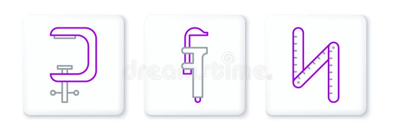 Set Line Folding Ruler, Clamp and Tool and Calliper or Caliper Scale ...