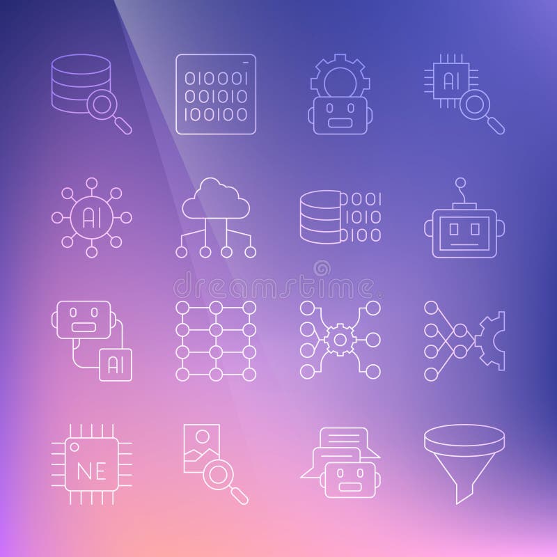 Set Line Funnel or Filter, Neural Network, Artificial Intelligence ... Set Line Funnel or Filter, Neural Network, Artificial Intelligence ...