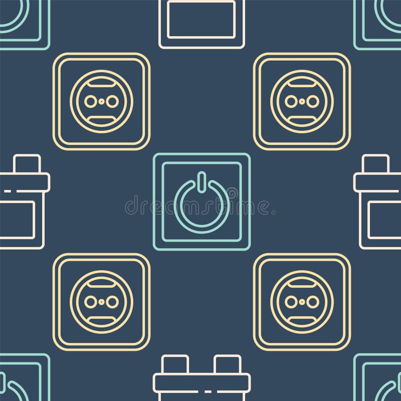 Set Line Fuse, Electrical Outlet and Electric Light Switch on Seamless ...