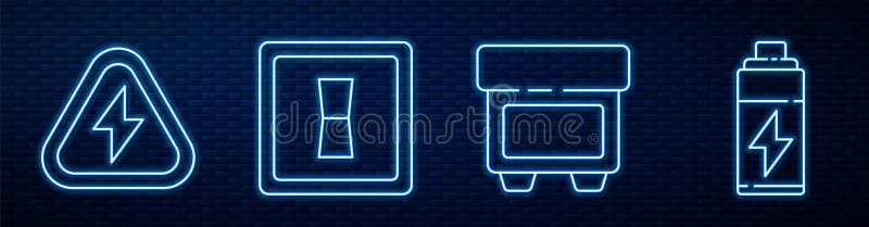 Voltage Neon Light Alphabet, Realistic Extra Glowing Font Stock Vector ...