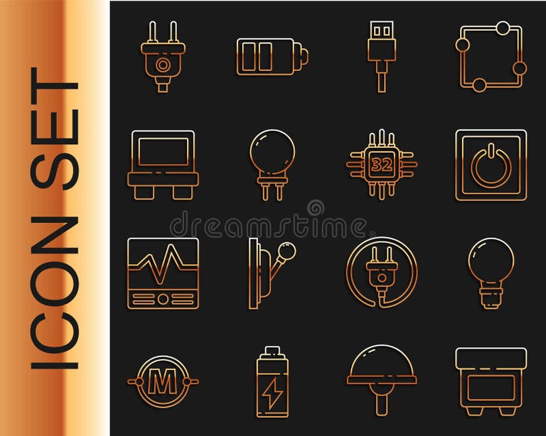 Set Line Fuse, Light Bulb with Concept of Idea, Electric Light Switch ...