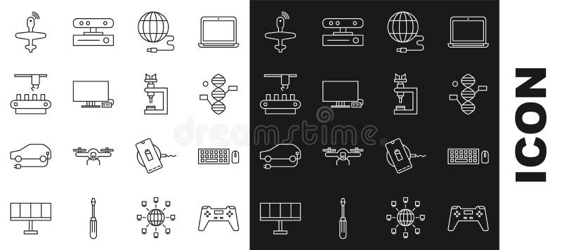 Set Line Gamepad, Keyboard and Mouse, DNA Symbol, Social Network, Smart ... Set Line Gamepad, Keyboard and Mouse, DNA Symbol, Social Network, Smart ...