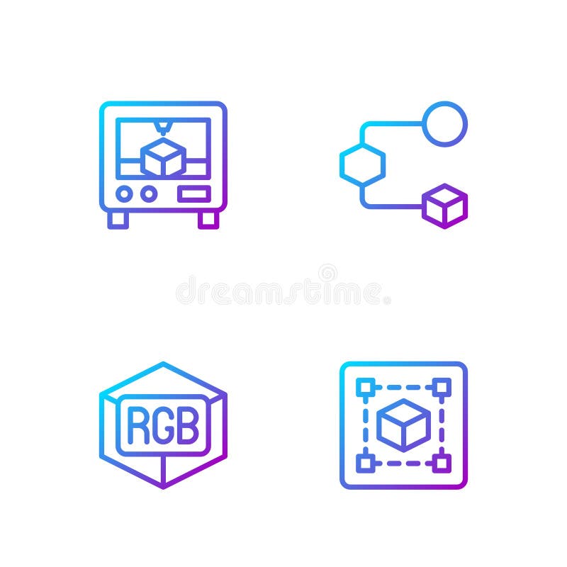 Set Line Geometric Figure Cube, RGB and CMYK Color Mixing, 3D Printer ... Set Line Geometric Figure Cube, RGB and CMYK Color Mixing, 3D Printer ...
