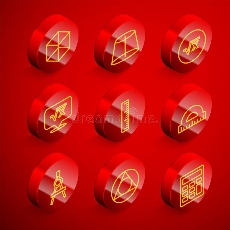 Set Line Geometric Figure Cube, Square Root of X Glyph, Ruler ...