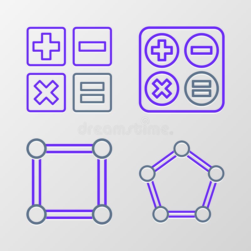 Set Line Geometric Figure Pentagonal Prism, Square, Calculator and Icon ... Set Line Geometric Figure Pentagonal Prism, Square, Calculator and Icon ...
