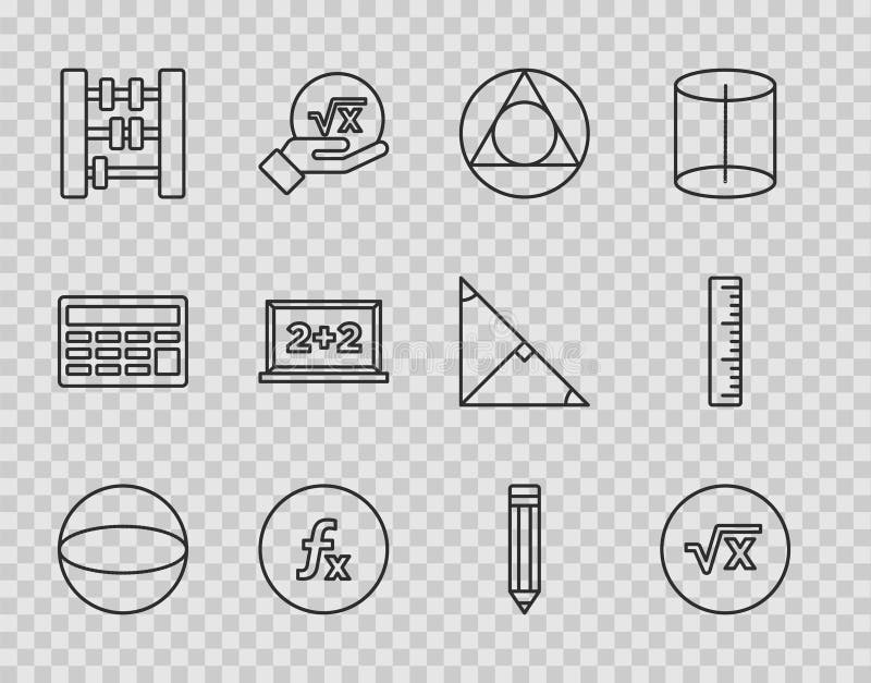 Set Line Geometric Figure Sphere, Square Root of X Glyph, Triangle Math ... Set Line Geometric Figure Sphere, Square Root of X Glyph, Triangle Math ...