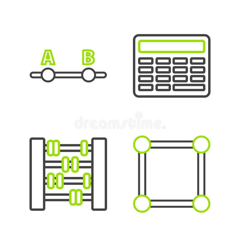 Set Line Geometric Figure Square, Abacus, Calculator and Graph ... Set Line Geometric Figure Square, Abacus, Calculator and Graph ...