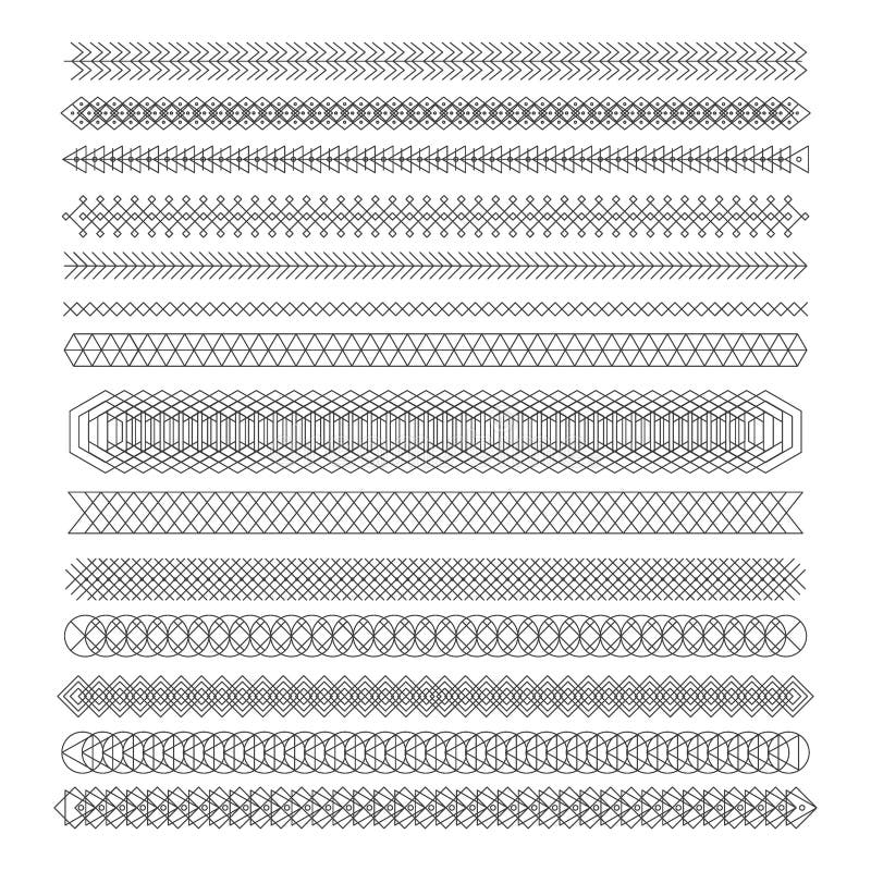 Vintage Line Border Set and Design Element Stock Vector - Illustration ...