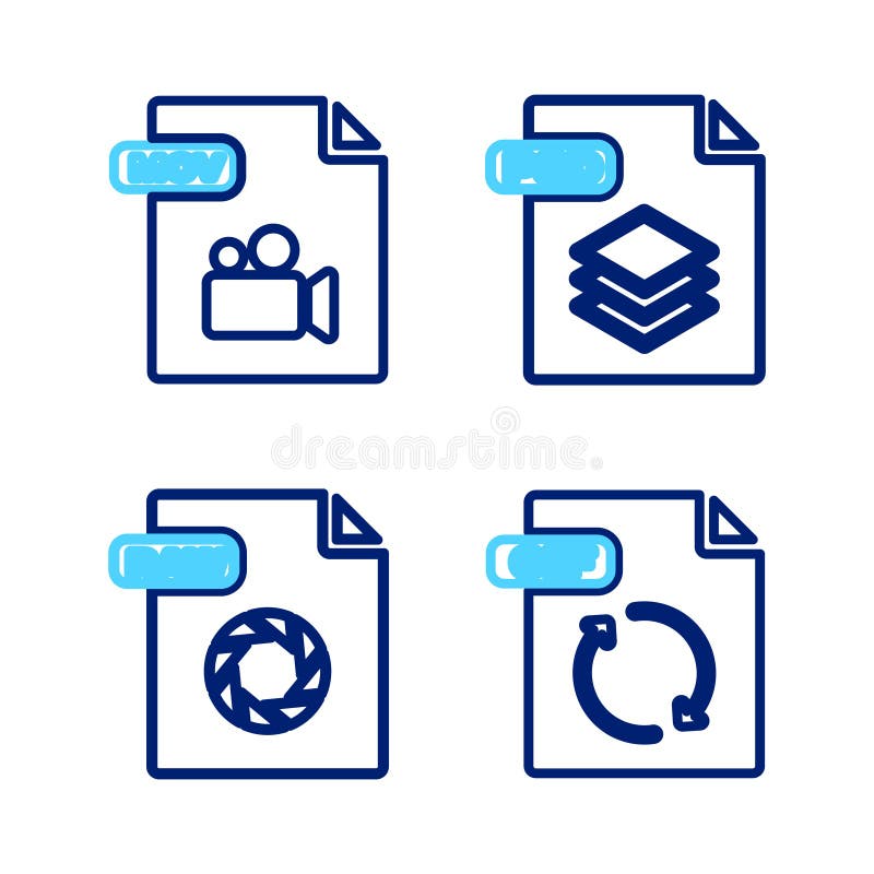 Set Line GIF File Document, RAW, PSD and MOV Icon. Vector Stock ... Set Line GIF File Document, RAW, PSD and MOV Icon. Vector Stock ...