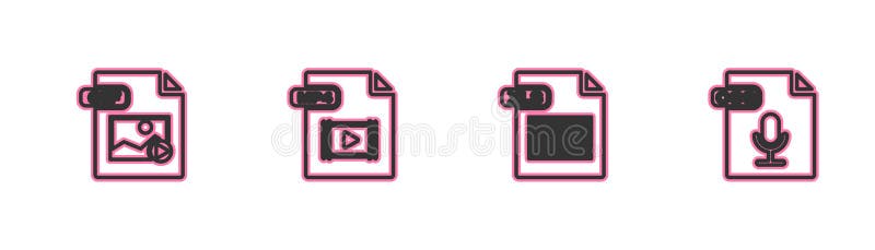 Set Line GIF File Document, XLS, MP4 and OGG Icon. Vector Stock Vector ... Set Line GIF File Document, XLS, MP4 and OGG Icon. Vector Stock Vector ...