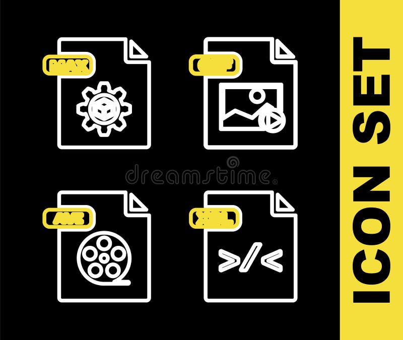 Set Line GIF File Document, XSL, AVI and MAX Icon. Vector Stock Vector ... Set Line GIF File Document, XSL, AVI and MAX Icon. Vector Stock Vector ...