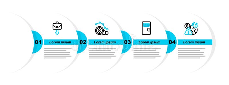 Set Line Global Economic Crisis, Prison Cell Door, Dollar Rate Decrease and Briefcase Icon ...