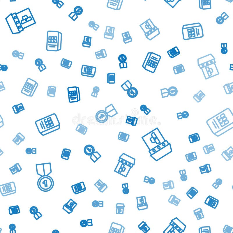 Set Line Gold Medal, Safe with Gold Bars and 24k on Seamless Pattern ...