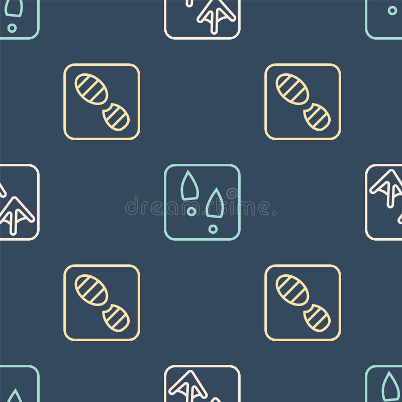 Set Line Goose Paw Footprint, Human Footprints Shoes and on Seamless ...