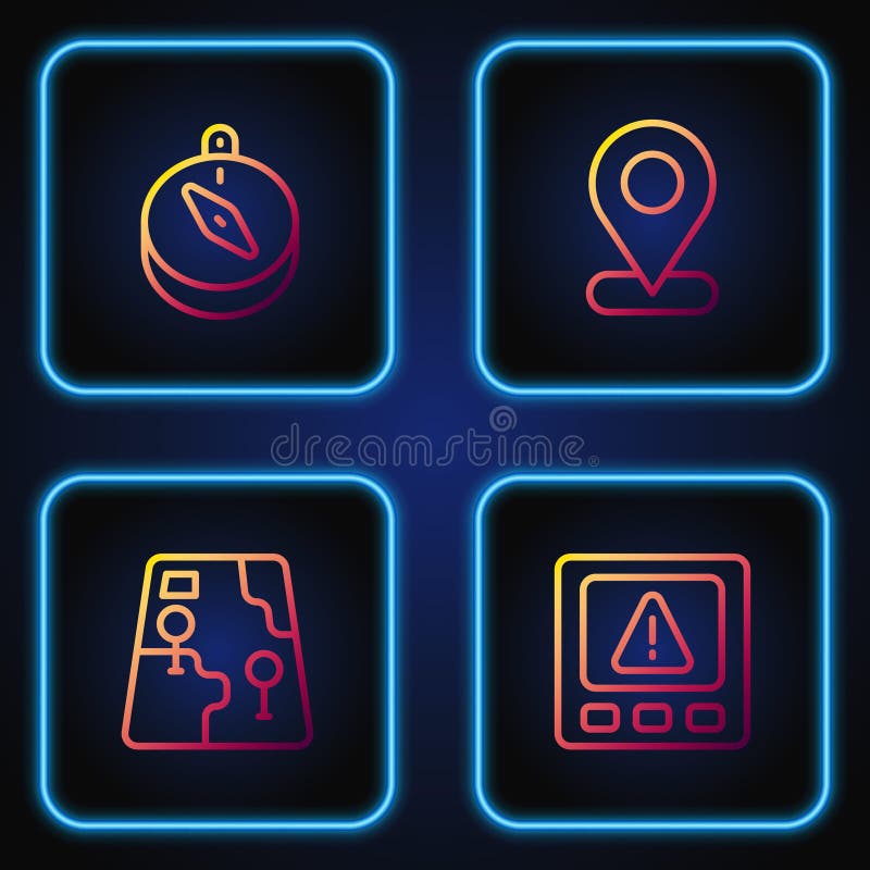 Set Line Gps Device Error City Map Navigation Compass and Location ...