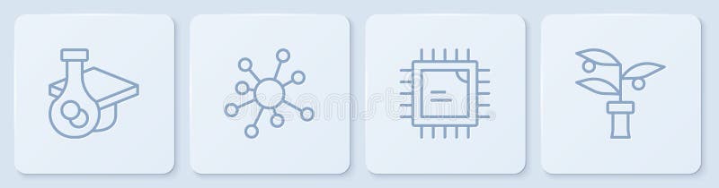 Set Line Graduation Cap, Processor CPU, Molecule and Plant Breeding ... Set Line Graduation Cap, Processor CPU, Molecule and Plant Breeding ...