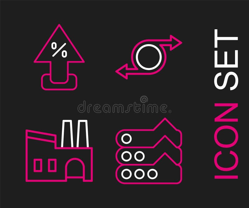 Set Line Graph, Chart, Diagram, Factory, Arrow and Percent Up Arrow ... Set Line Graph, Chart, Diagram, Factory, Arrow and Percent Up Arrow ...