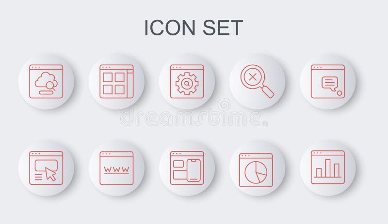 Set Line Graph Chart Infographic, UI or UX Design, Browser Setting, Cloud Technology Data ...