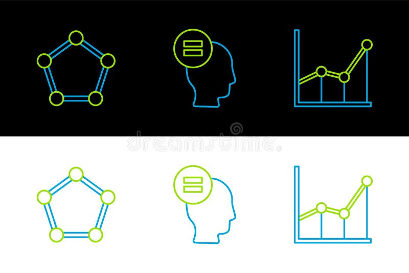 Set Line Graph, Schedule, Chart, Diagram, Geometric Figure Pentagonal ... Set Line Graph, Schedule, Chart, Diagram, Geometric Figure Pentagonal ...