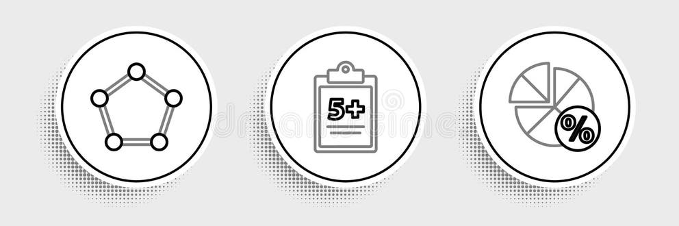 Set Line Graph, Schedule, Chart, Diagram, Geometric Figure Pentagonal ...