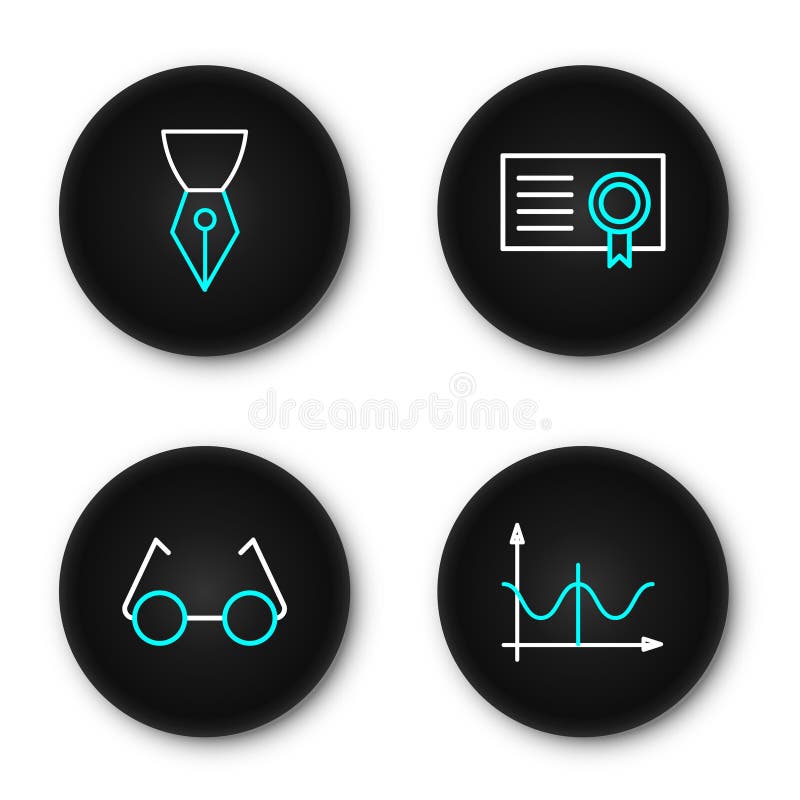Set Line Graph, Schedule, Chart, Diagram, Glasses, Certificate Template ...
