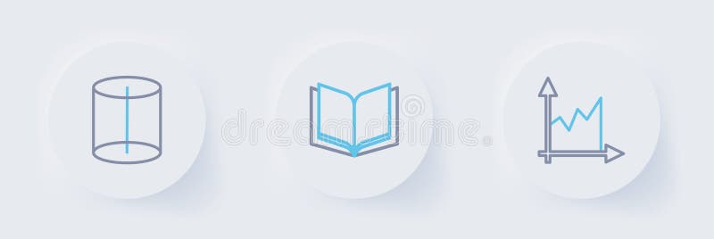 Set Line Graph, Schedule, Chart, Diagram, Open Book and Geometric ...