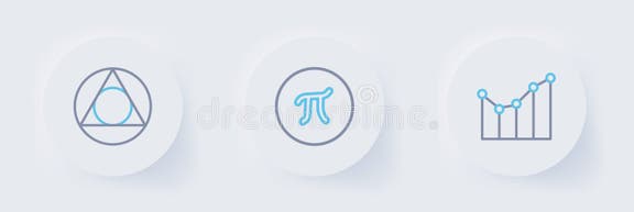 Set Line Graph, Schedule, Chart, Diagram, Pi Symbol and Triangle Math ...