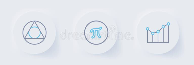 Set Line Graph, Schedule, Chart, Diagram, Pi Symbol and Triangle Math ...