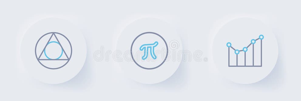 Set Line Graph, Schedule, Chart, Diagram, Pi Symbol and Triangle Math ...