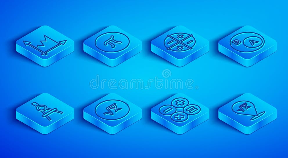 Set Line Graph, Schedule, Chart, Diagram, Pi Symbol, XYZ Coordinate System, Square Root of X ...