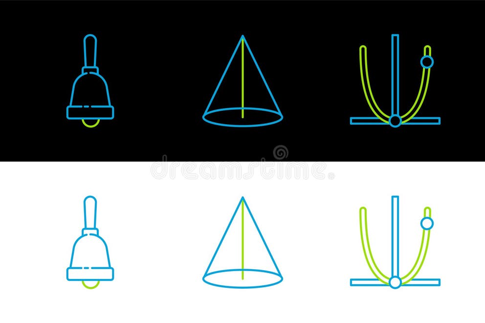 Set Line Graph, Schedule, Chart, Diagram, Ringing Bell and Geometric ...