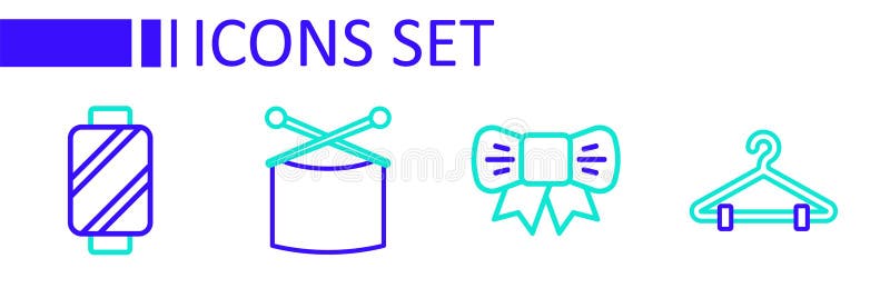 Set Line Hanger Wardrobe, Gift Bow, Knitting Needles and Sewing Thread ...