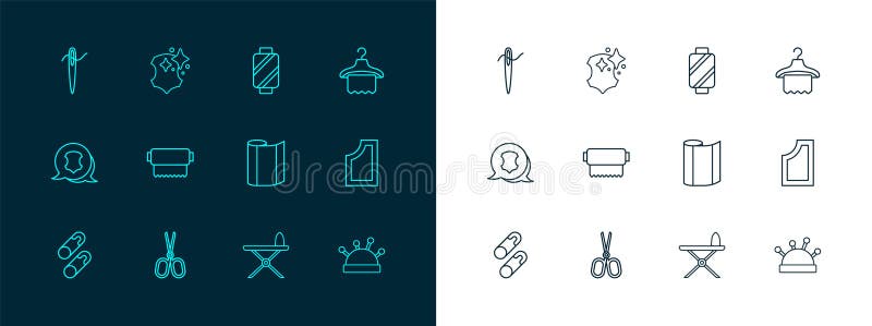 Set Line Hanger Wardrobe, Scissors, Textile Fabric Roll, Electric Iron ...