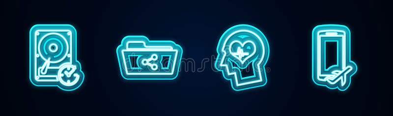 Set Line Hard Disk Drive with Clockwise, Share Folder, Head Heartbeat ...