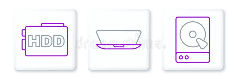 Set Line Hard Disk Drive HDD, and Laptop Icon. Vector Stock Vector ... Set Line Hard Disk Drive HDD, and Laptop Icon. Vector Stock Vector ...