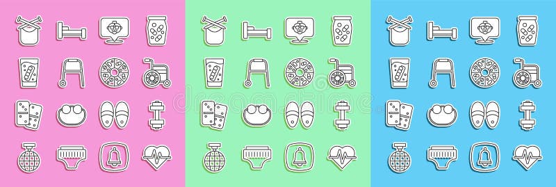 Set Line Heart Rate, Dumbbell, Wheelchair, Grandmother, Walker, False ... Set Line Heart Rate, Dumbbell, Wheelchair, Grandmother, Walker, False ...