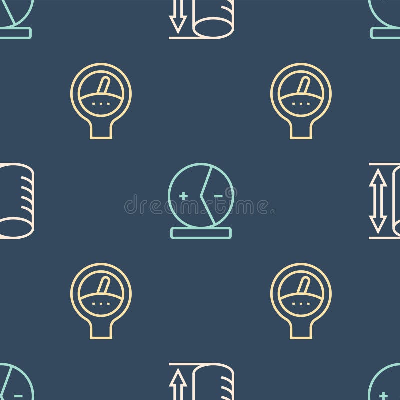 Set Line Height Geometrical Figure, Gauge Scale and Atom on Seamless ...