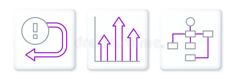 Set Line Hierarchy Organogram Chart, Arrow and Pie Infographic Icon ...