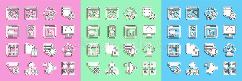 Set Line Hierarchy Organogram Chart, Cloud Computing Lock, Technology ... Set Line Hierarchy Organogram Chart, Cloud Computing Lock, Technology ...