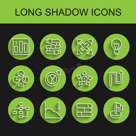 Set Line Hierarchy Organogram Chart, Financial Growth Decrease, Pie ...